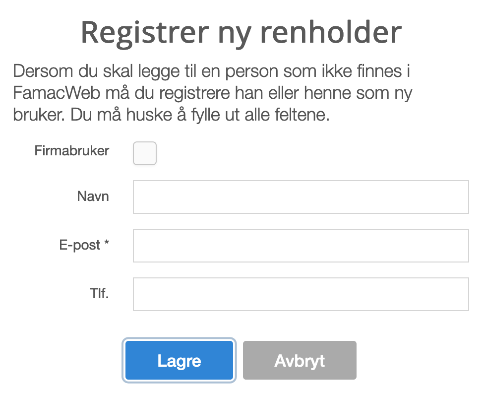 For Renholdsleder - Grunndata – FAMAC Kundesenter